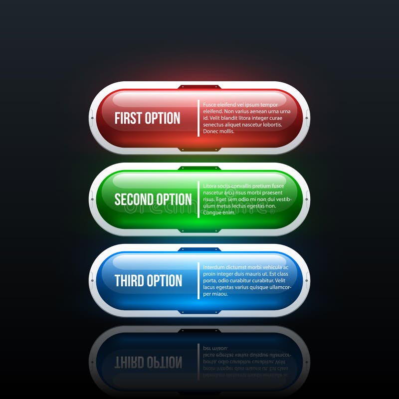 Three Glowing Options in Hi-tech Style Stock Vector - Illustration of ...