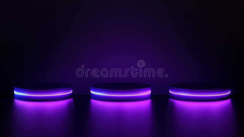 Illuminated Platforms Create a Striking Visual Effect in a Dark Space ...