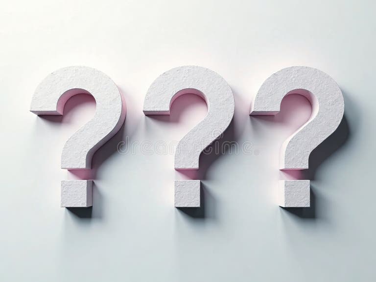 Three Glowing Psychedelic Question Marks Abstract Digital Art for a ...