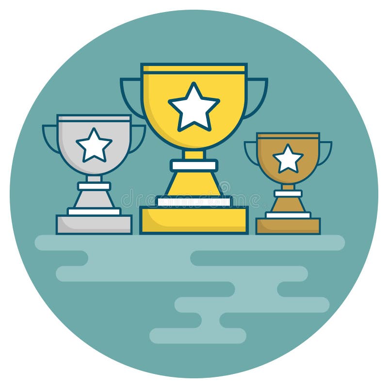 Three Goblets in Flat Style. Golden, Silver and Bronze Stock Vector ...