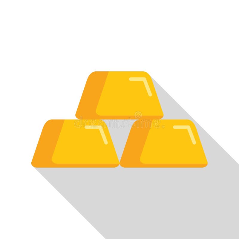 Three Gold Bars Forming a Pyramid with Long Shadow Stock Vector ...