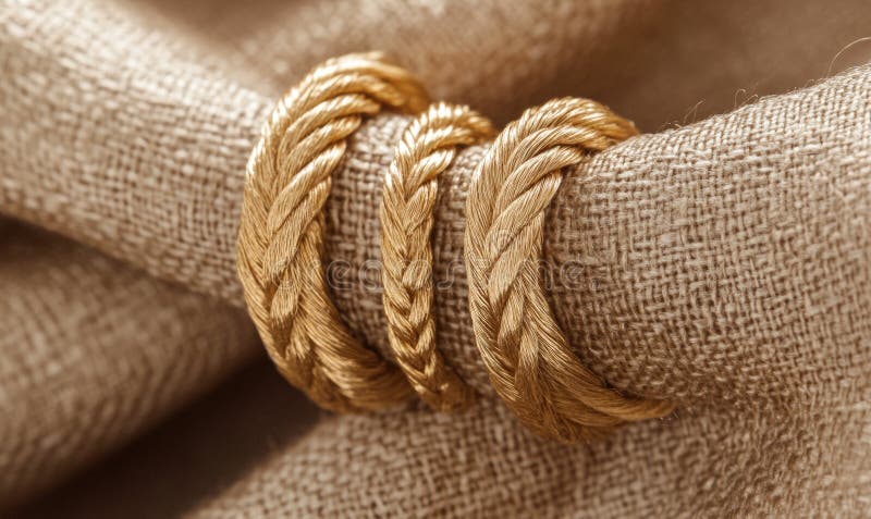 Three Gold Bracelets are on a Cloth Stock Illustration - Illustration ...