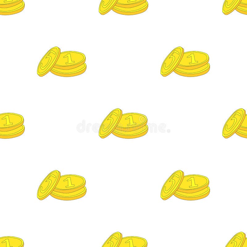 Three Gold Coins Pattern Seamless Vector Stock Vector - Illustration of ...