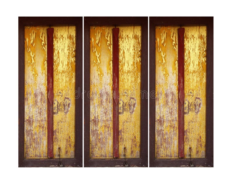 Ancient Golden and Red Doors Stock Photo - Image of damaged, doorway ...