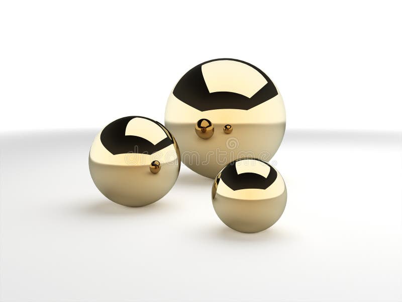 Three gold spheres stock illustration. Illustration of clear - 31311464