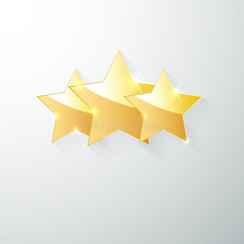 Three gold stars stock vector. Illustration of isolated - 31404799