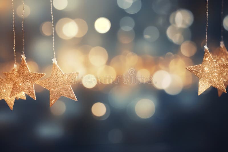 Three Gold Stars Hanging from a String Stock Illustration ...