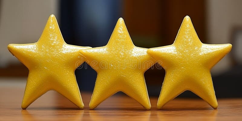 Three Gold Stars Shine Brightly Stock Illustration - Illustration of ...