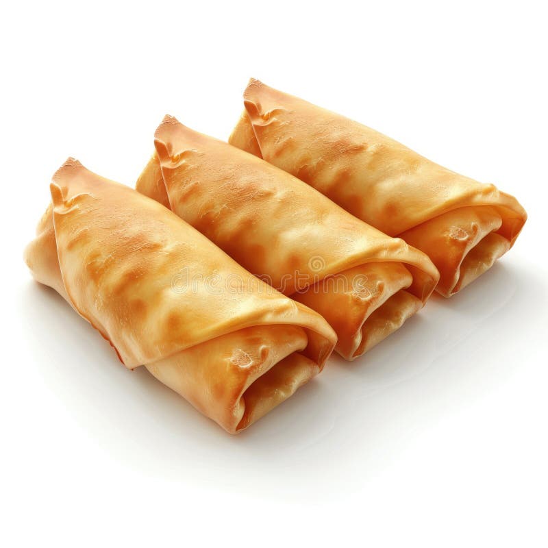 Golden Fried Spring Rolls, Crispy and Delicious Asian Snack Stock ...