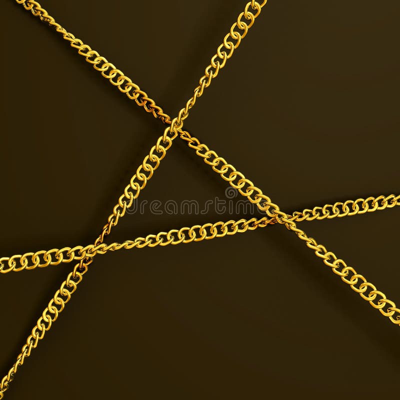 Three golden chains stock illustration. Illustration of lines - 12004326