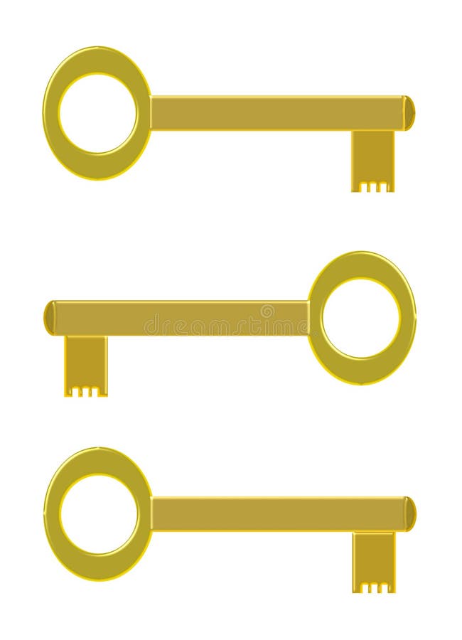 Three Golden Keys stock illustration. Illustration of gold - 42516077