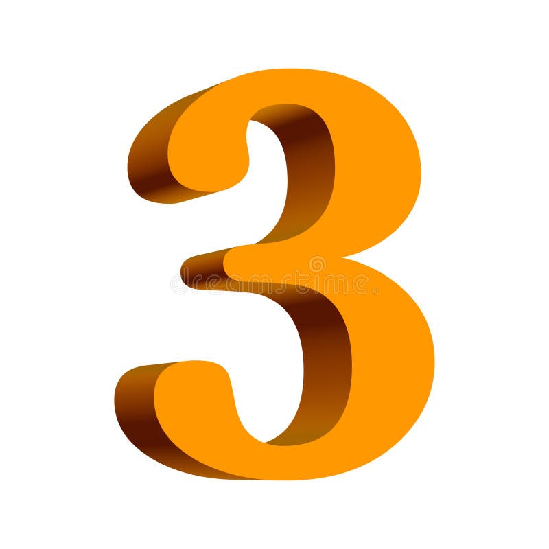 Three golden number stock illustration. Illustration of figure - 155479081