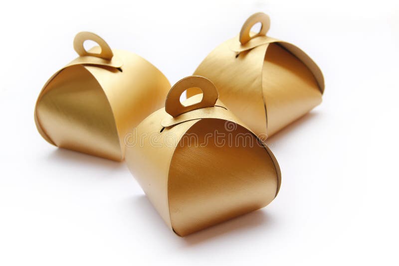 Golden Package Under Christmas Tree Stock Photo - Image of december ...