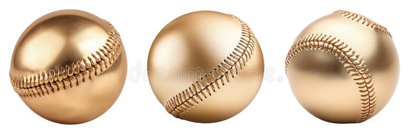 Three Golden Sports Balls with Different Textures and Designs on a ...
