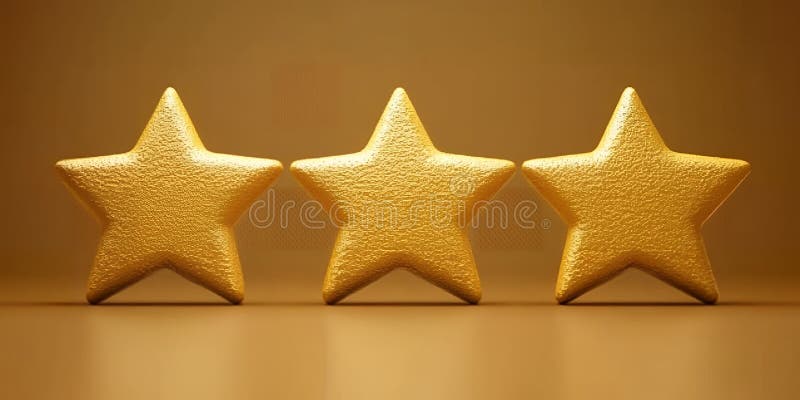 Three Golden Stars Shine Bright Stock Illustration - Illustration of ...
