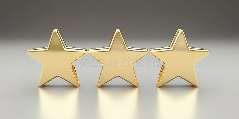 Three Golden Stars Shine Bright Stock Illustration - Illustration of ...