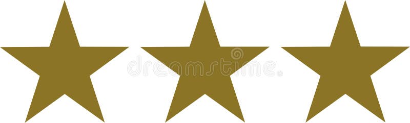Three golden stars stock vector. Illustration of symbol - 107198899