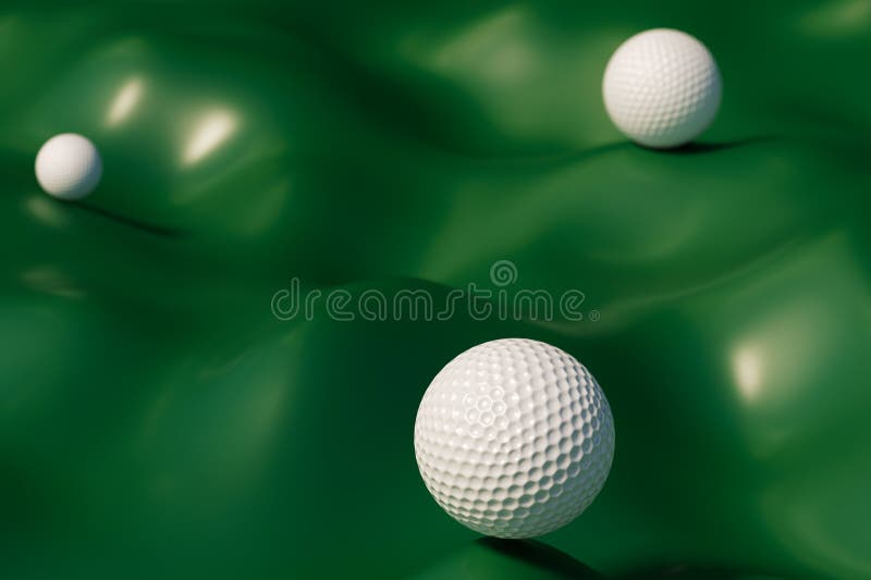 Three Golf Balls on a Green Surface, Showcasing a Golfing Scene. Stock ...
