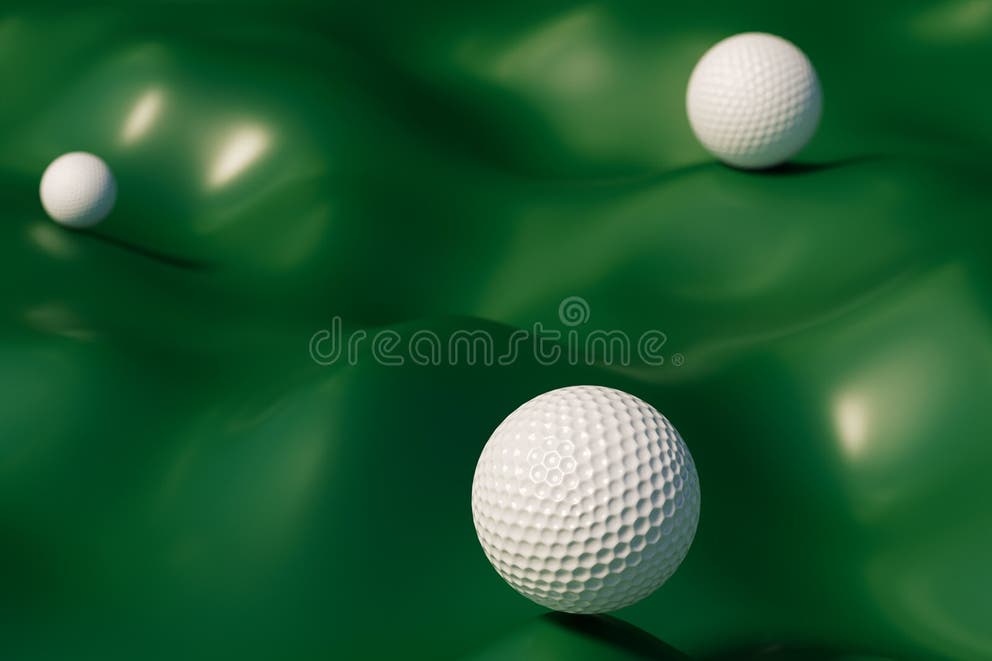 Three Golf Balls on a Green Surface, Showcasing a Golfing Scene. Stock ...