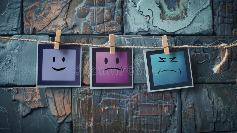 The Three Emotional Faces.AI Generated Image Stock Image - Image of ...