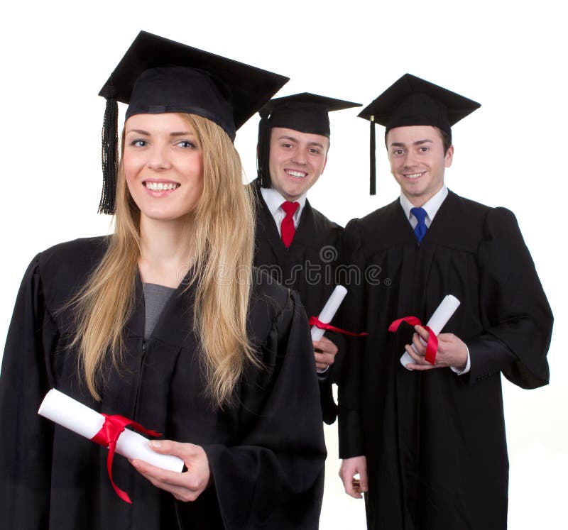 Three graduates stock photo. Image of bachelor, achievement - 25805970