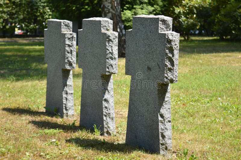Three graves stock image. Image of cross, sunny, death - 62566849