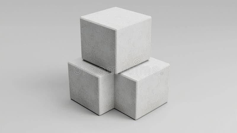 Three Gray Cubes Stacked on Top of Each Other. Stock Illustration ...