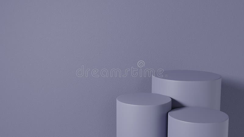 Three Gray Cylinders on Gray Textured Background (3D Render) Stock ...