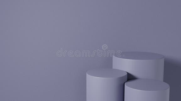 Three Gray Cylinders on Gray Textured Background (3D Render) Stock ...
