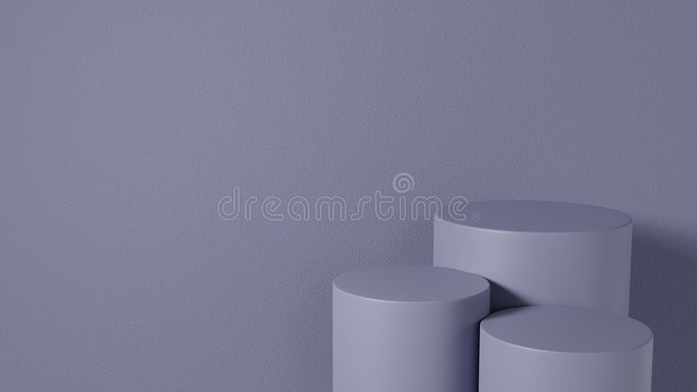 Three Gray Cylinders on Gray Textured Background (3D Render) Stock ...