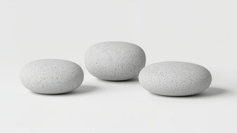 Three Gray Spheres of Varying Sizes Arranged in a Row. Stock Photo ...