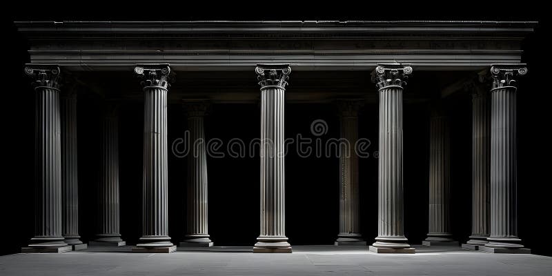 Three Greek Columns in a Row Showcasing Classical Architecture and ...