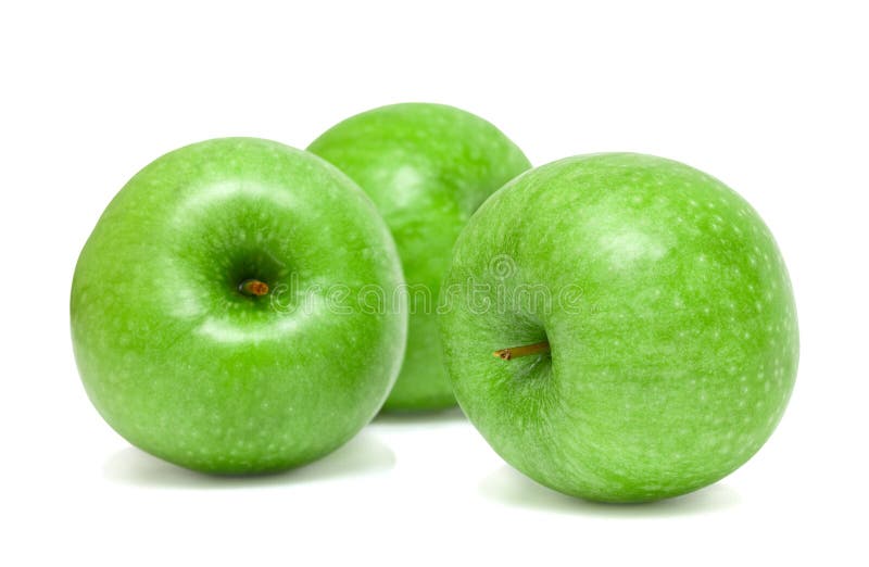 Three green apples stock photo. Image of lunch, healthy - 12100374