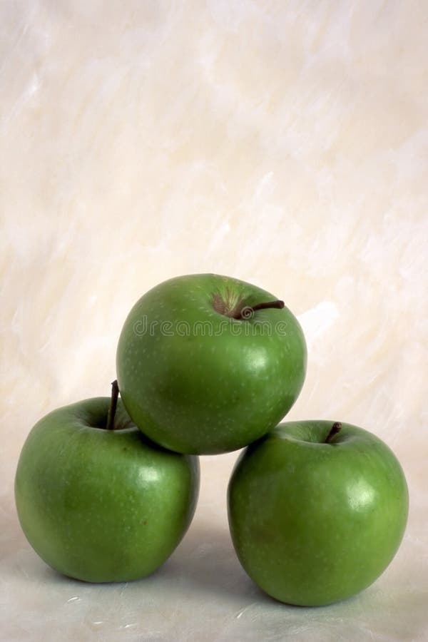 Three green apples stock image. Image of closeup, diet - 13110569