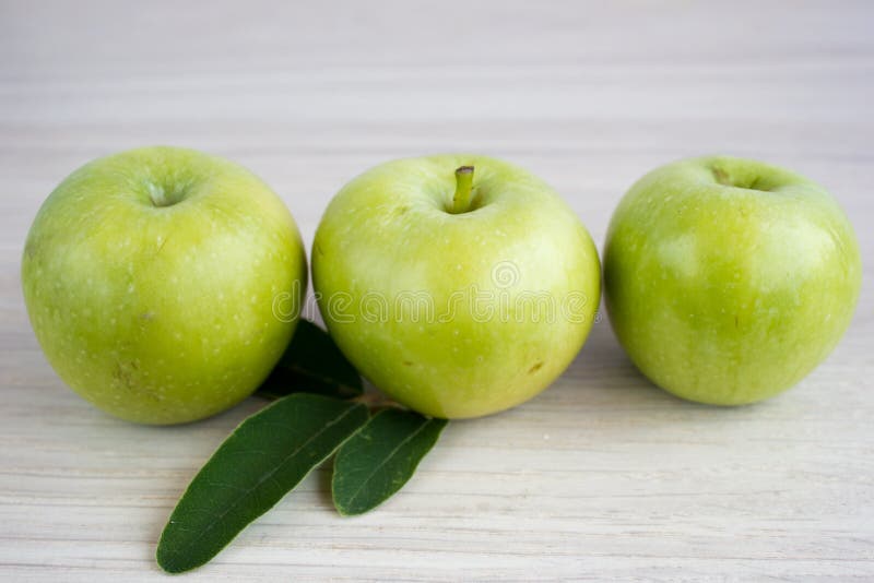 Three green apples stock image. Image of freshness, green - 87633765