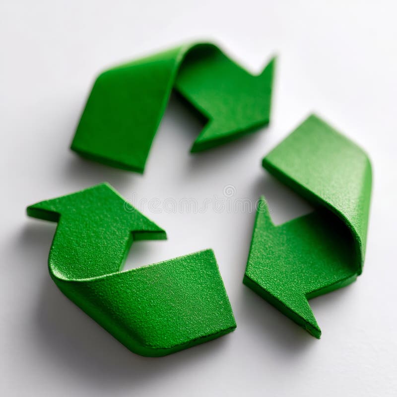 Three Green Arrows are Arranged in a Circle on a White Surface Stock ...