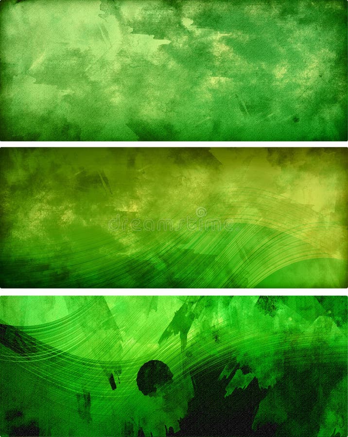 Three green banners stock illustration. Illustration of color - 9334339