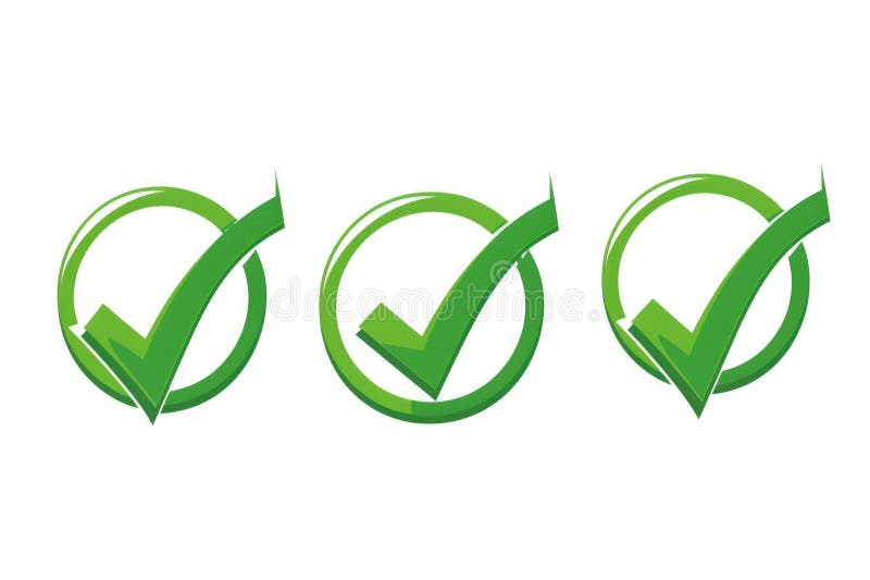 Three Green Check Marks on a Clean White Background, Suitable for ...