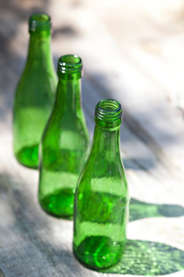 Empty Bottles Lie on the Ground, the Concept of Garbage Stock Image ...