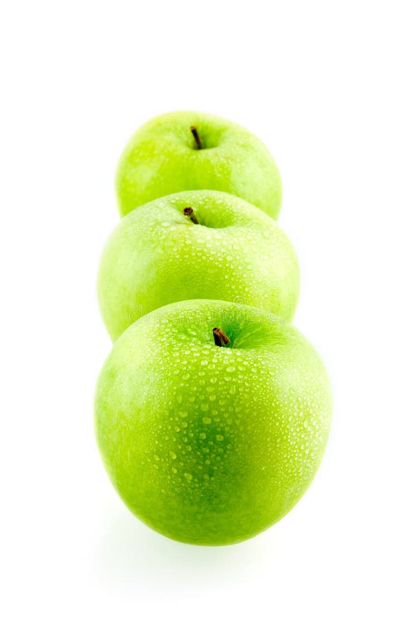 Three Green Apples stock photo. Image of colour, food - 39920694