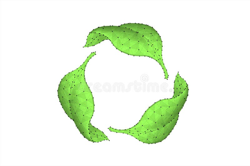 Three Green Leaf. Recycle Icon, Sustainable Packaging, Concept of ...
