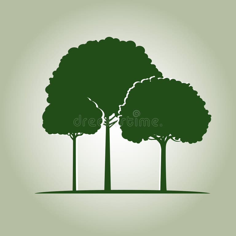 Three Green Trees. Vector Icons. Stock Vector - Illustration of design ...