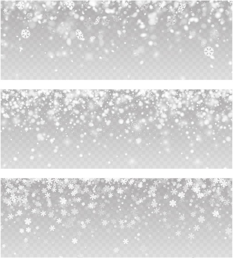 Three Abstract Winter Banners with Snow. Stock Vector - Illustration of ...