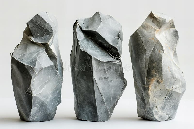 Three Grey Shaped Objects with Some Details, High Quality, High ...