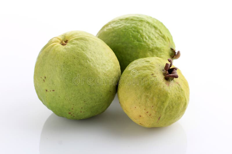Three Guava Isolated on White Background Stock Photo - Image of ...