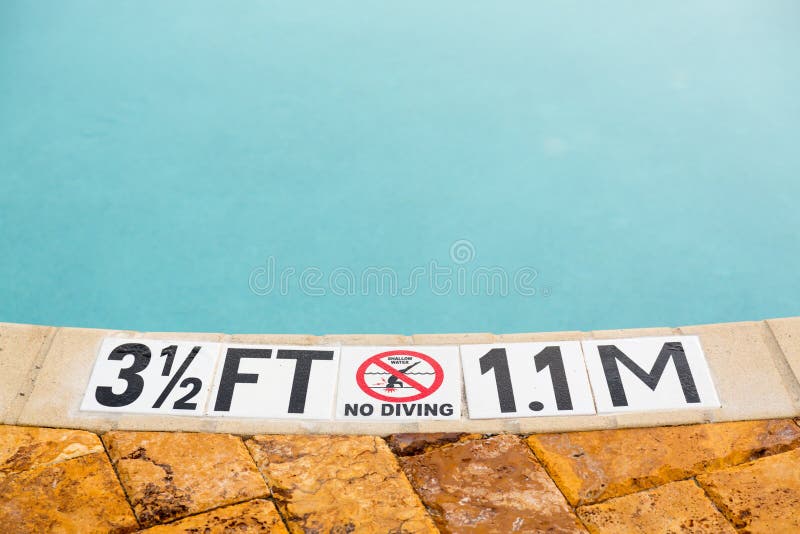Three Half Feet Marking on Swimming Pool Depth Stock Photo - Image of ...