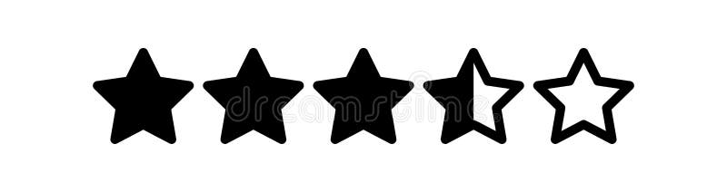 Three and Half Stars, Customer Quality Symbol, Vector Product Rating ...