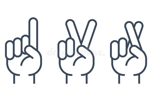 Three hand gesture icons. stock vector. Illustration of signal - 280928212