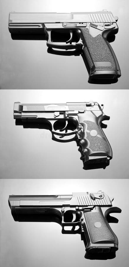 Two handguns stock image. Image of plastic, artificial - 14633427