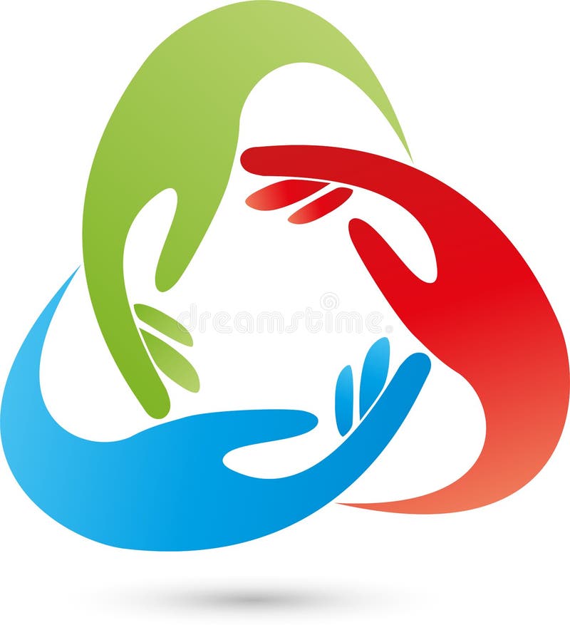 Three Hands Together, Vector Stock Vector - Illustration of isolated ...
